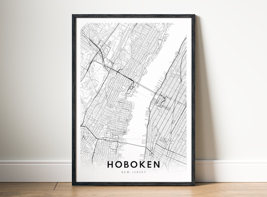 Hoboken Map Print Hoboken New Jersey Map Poster Download Hoboken ...