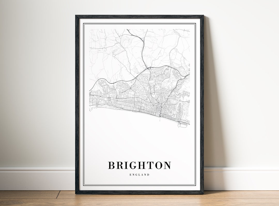 Brighton Map Print Brighton England Map Poster Download Brighton ...