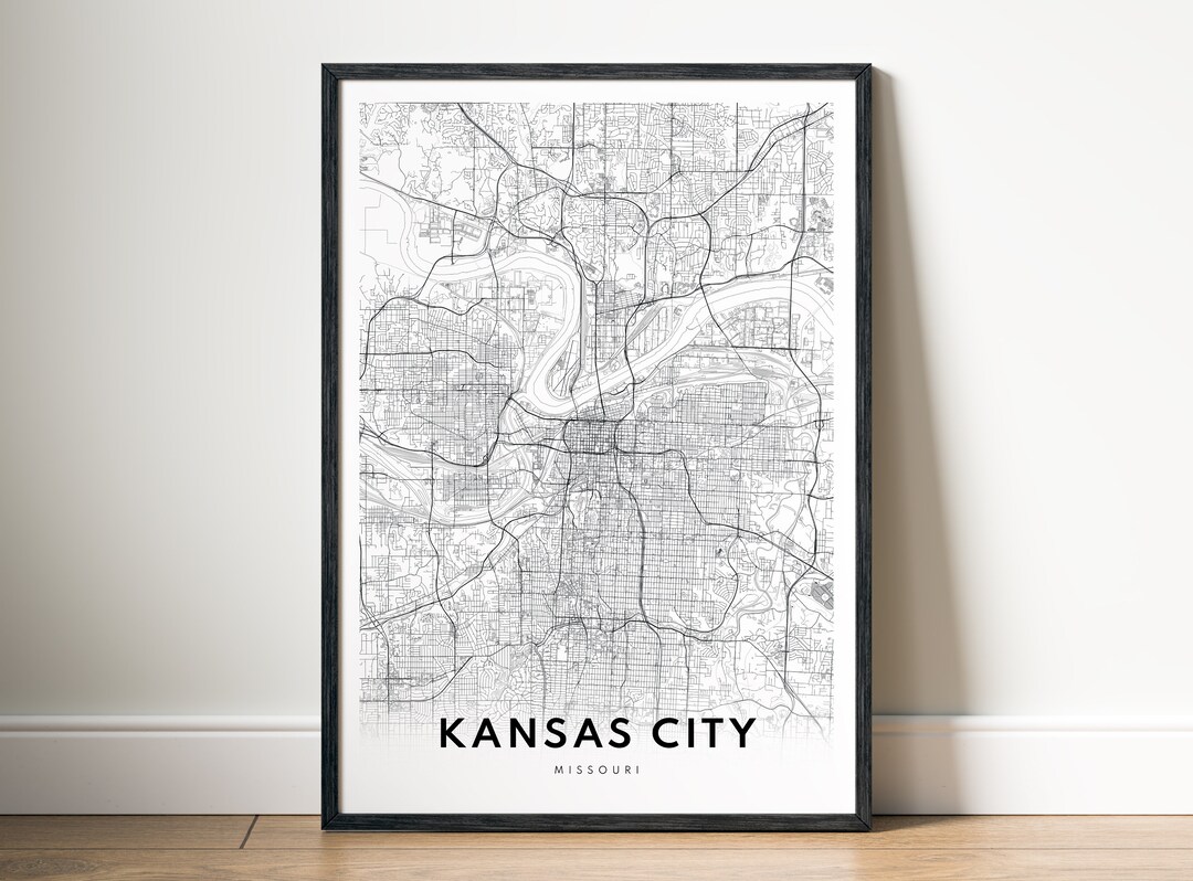 Kansas City Map Print Kansas City Map Poster Download Kansas City ...
