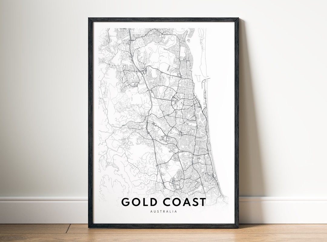 Printable Gold Coast-australia Map Print Gold Coast Map Poster Gold ...