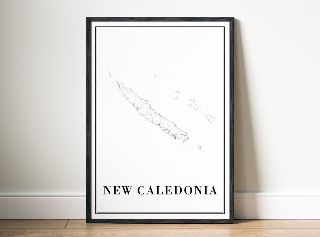 New Caledonia Map Print Instant Download New Caledonia Poster Digital ...