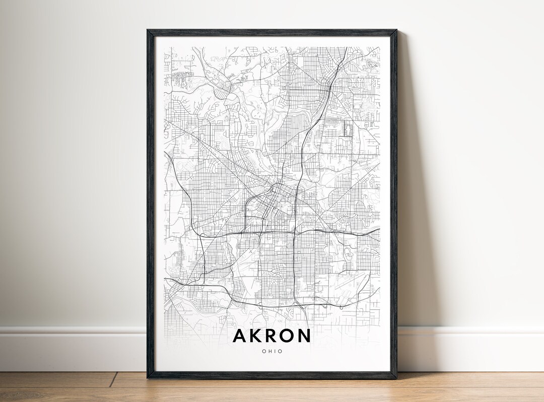 Akron Map Print Akron Ohio Map Poster Download Akron Printable Map ...