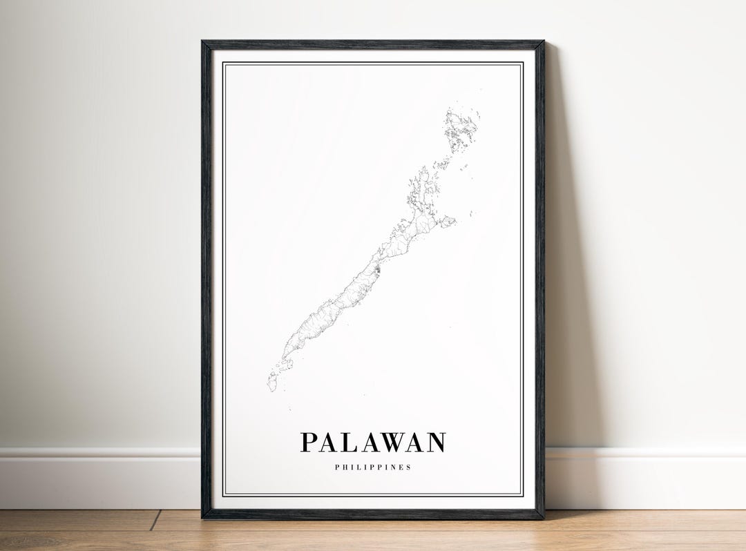 Palawan Map Print Palawan Philippines Map Poster Download Palawan ...
