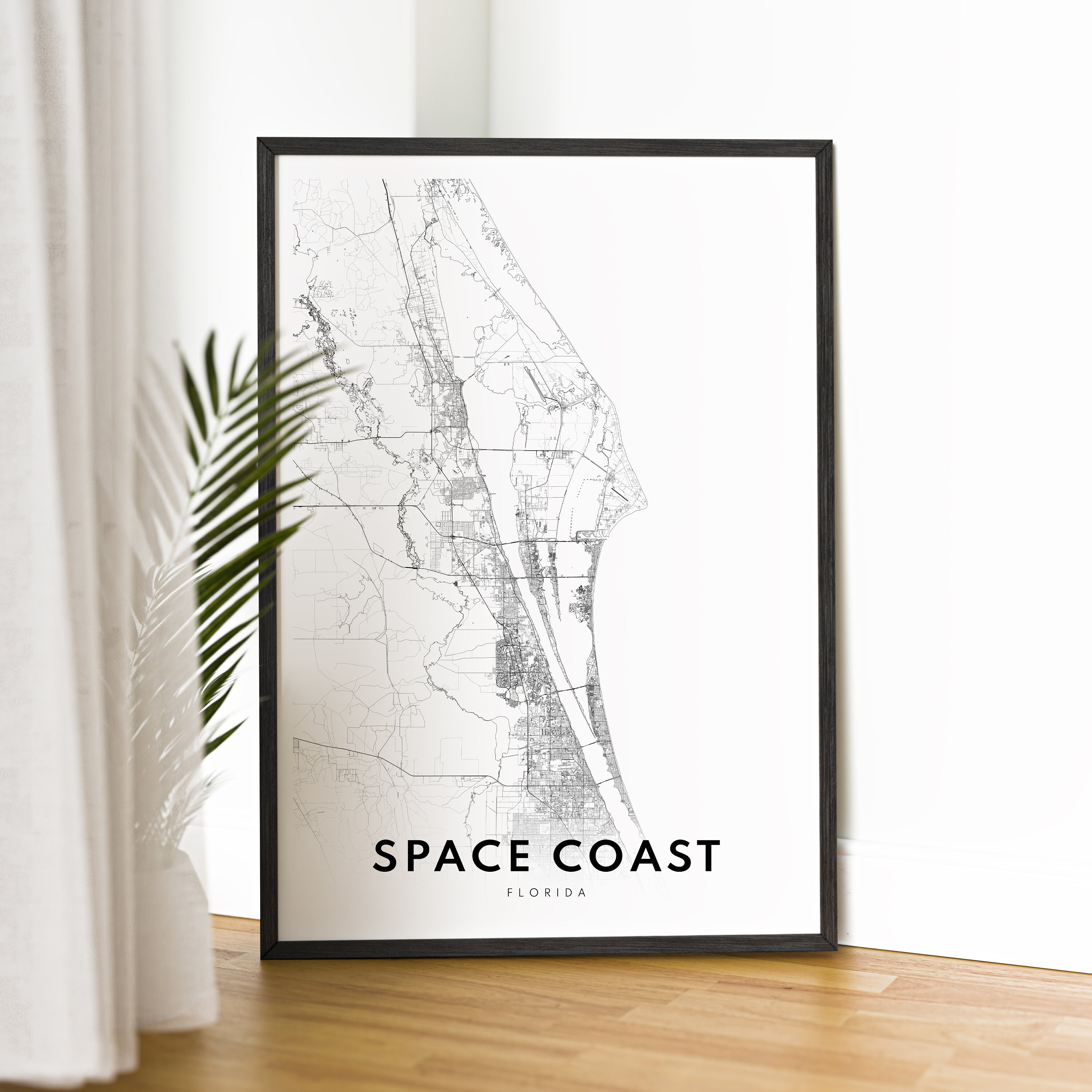 Instant Download Space Coast Florida Map Print Space Coast Poster ...