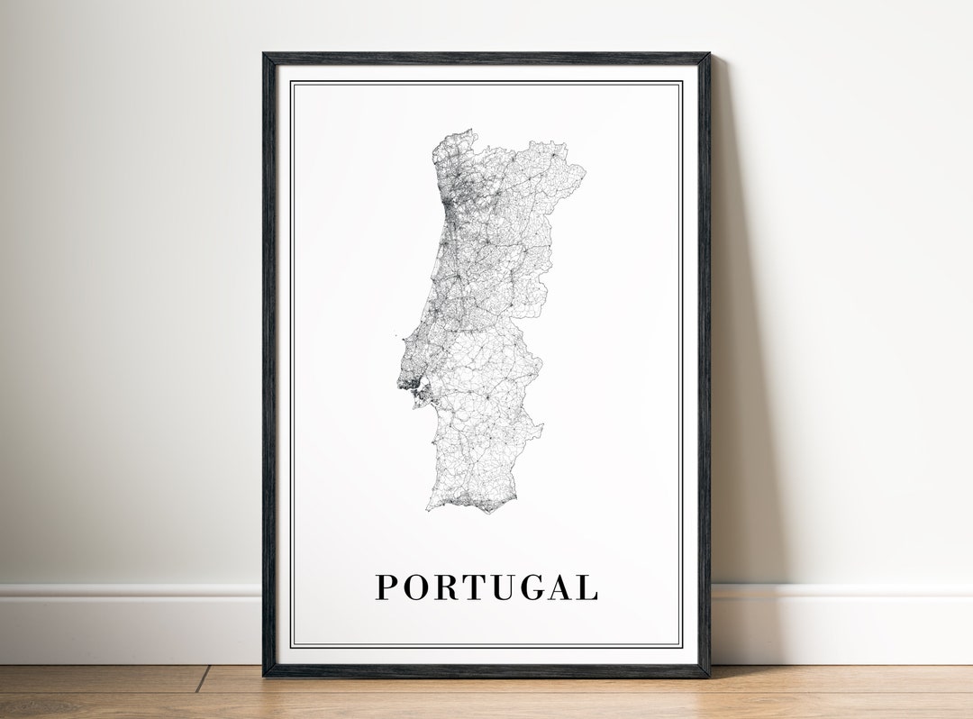 Portugal Map Print Portugal Map Poster Download Portugal Printable ...