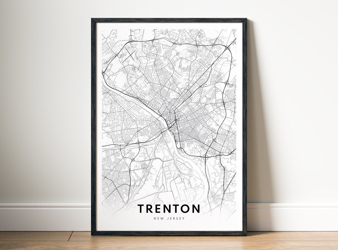 Trenton Map Print Trenton New Jersey Map Poster Download Trenton ...