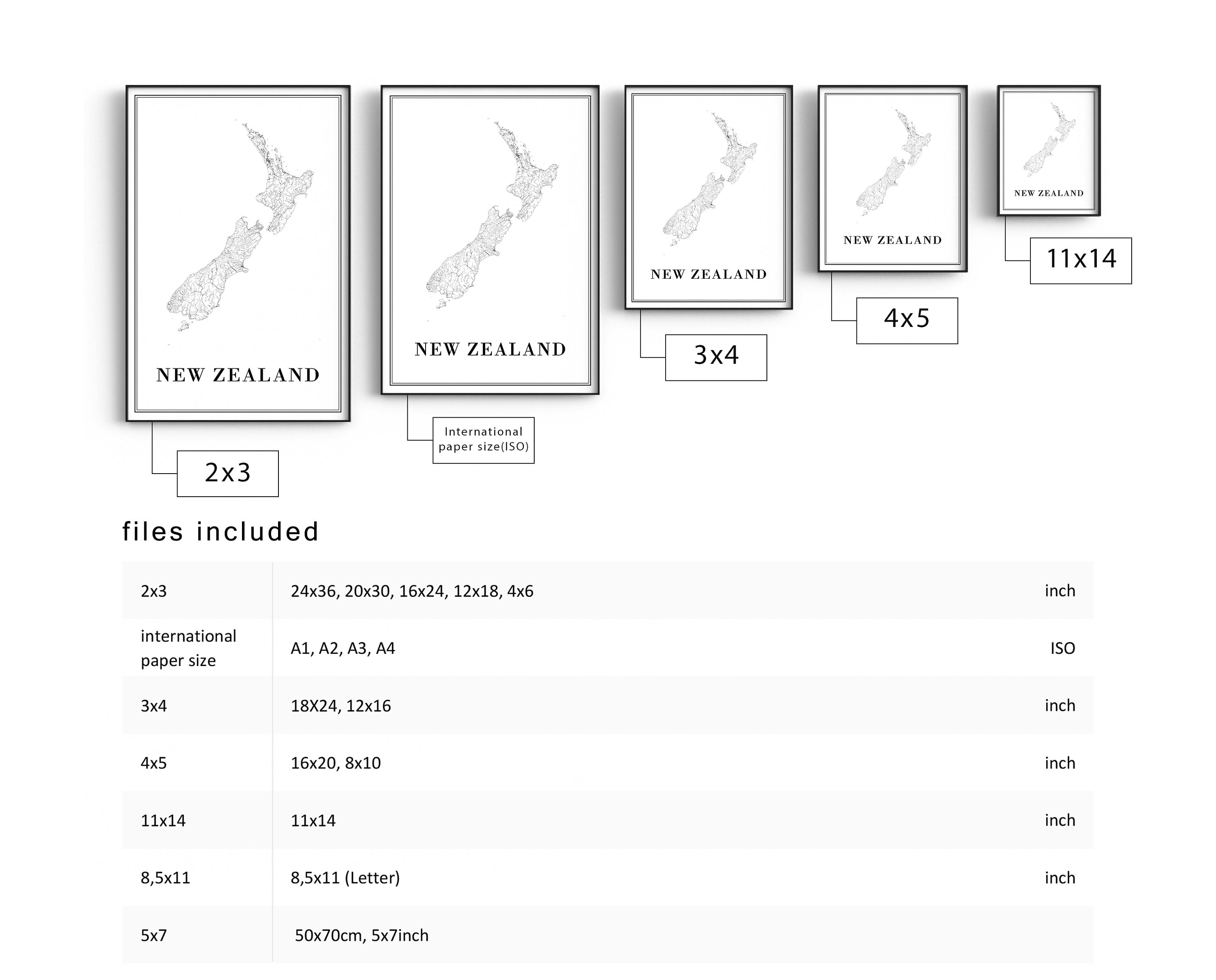 New Zealand Map Print New Zealand Map Poster Download New Zealand ...