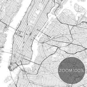 Instant Download New York Map Print New York City Map Poster Download ...