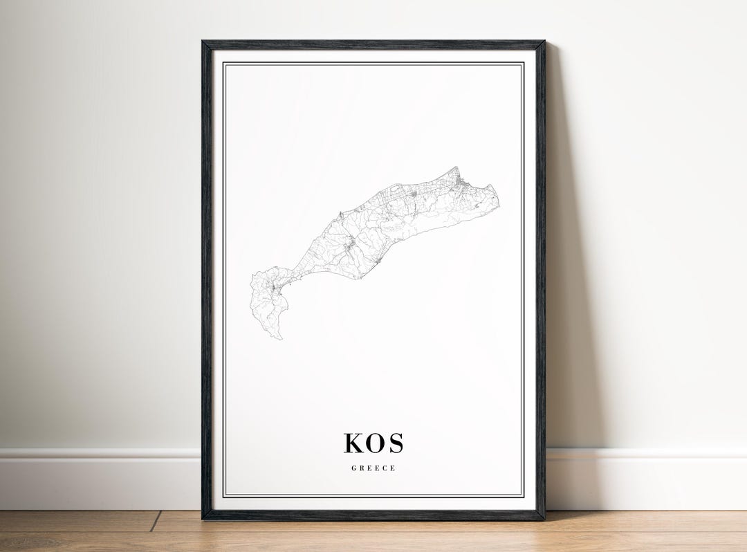 Kos Island Map Print Kos Island Greece Map Poster Download Kos ...