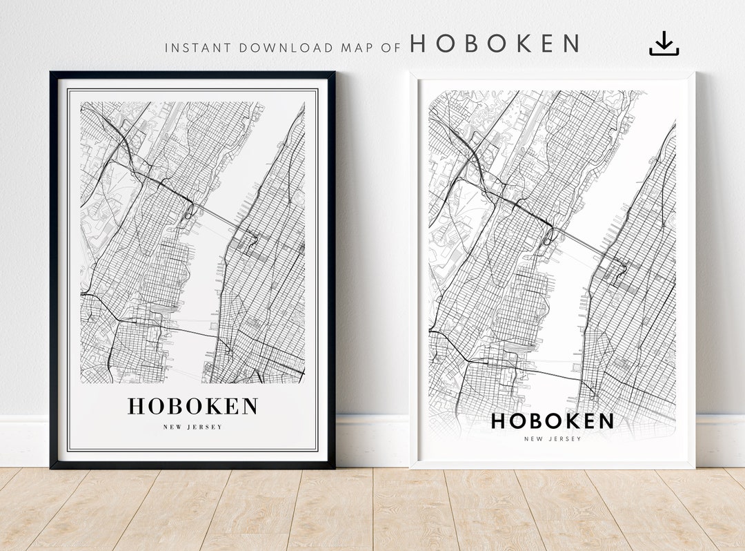 Hoboken Map Print Hoboken New Jersey Map Poster Download Hoboken ...