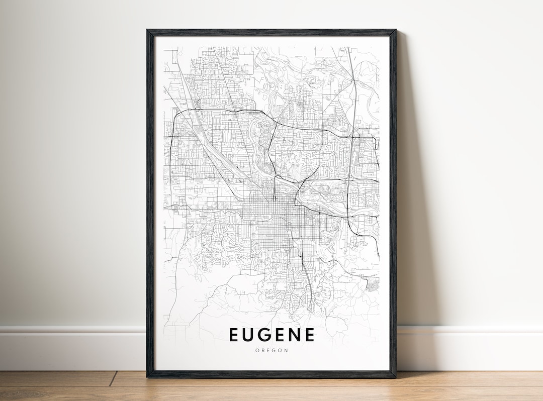 Instant Download Eugene Oregon Map Print Eugene Poster Digital Map ...