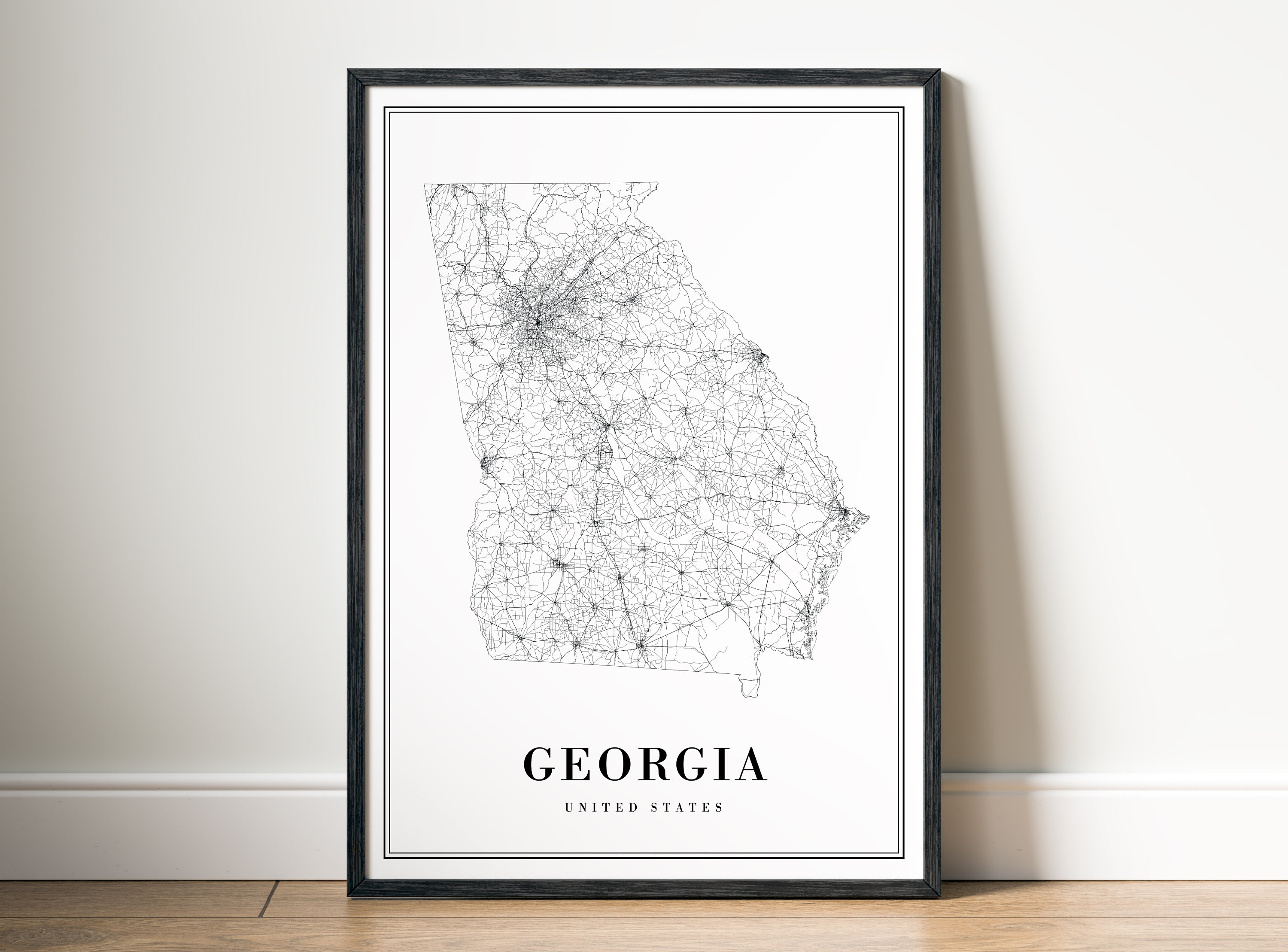 Georgia US State Map Print Download Georgia Map Poster Georgia ...