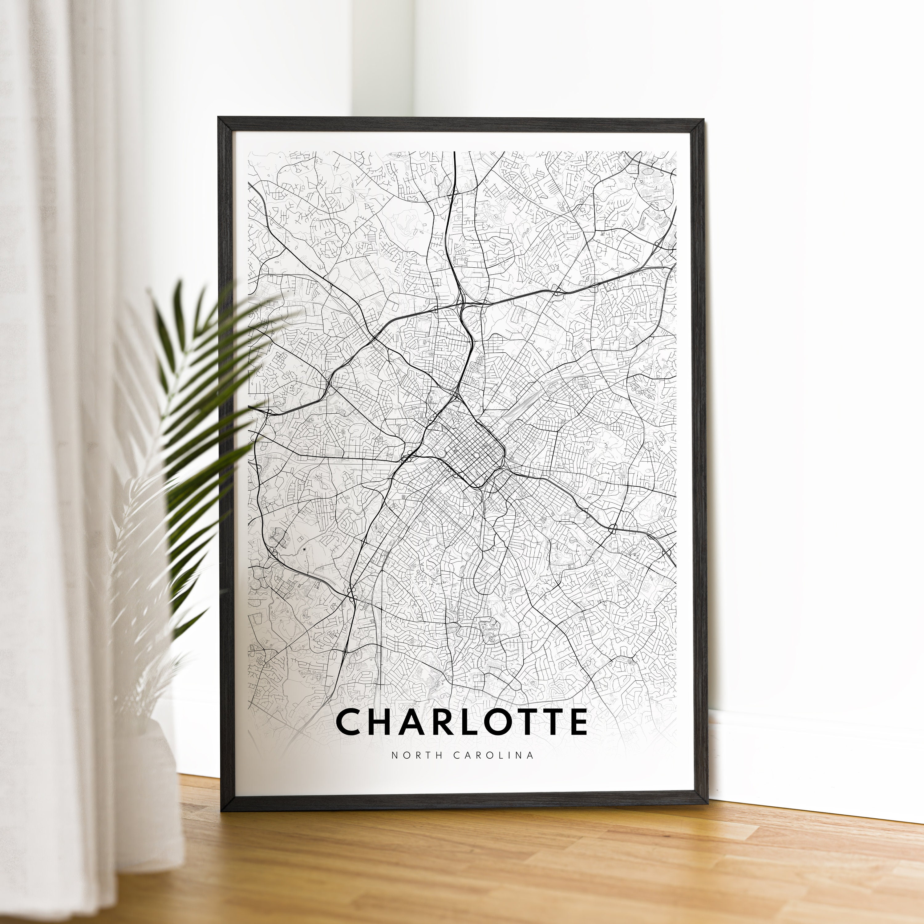 Charlotte Map Print Charlotte Map Poster Download Charlotte Printable ...
