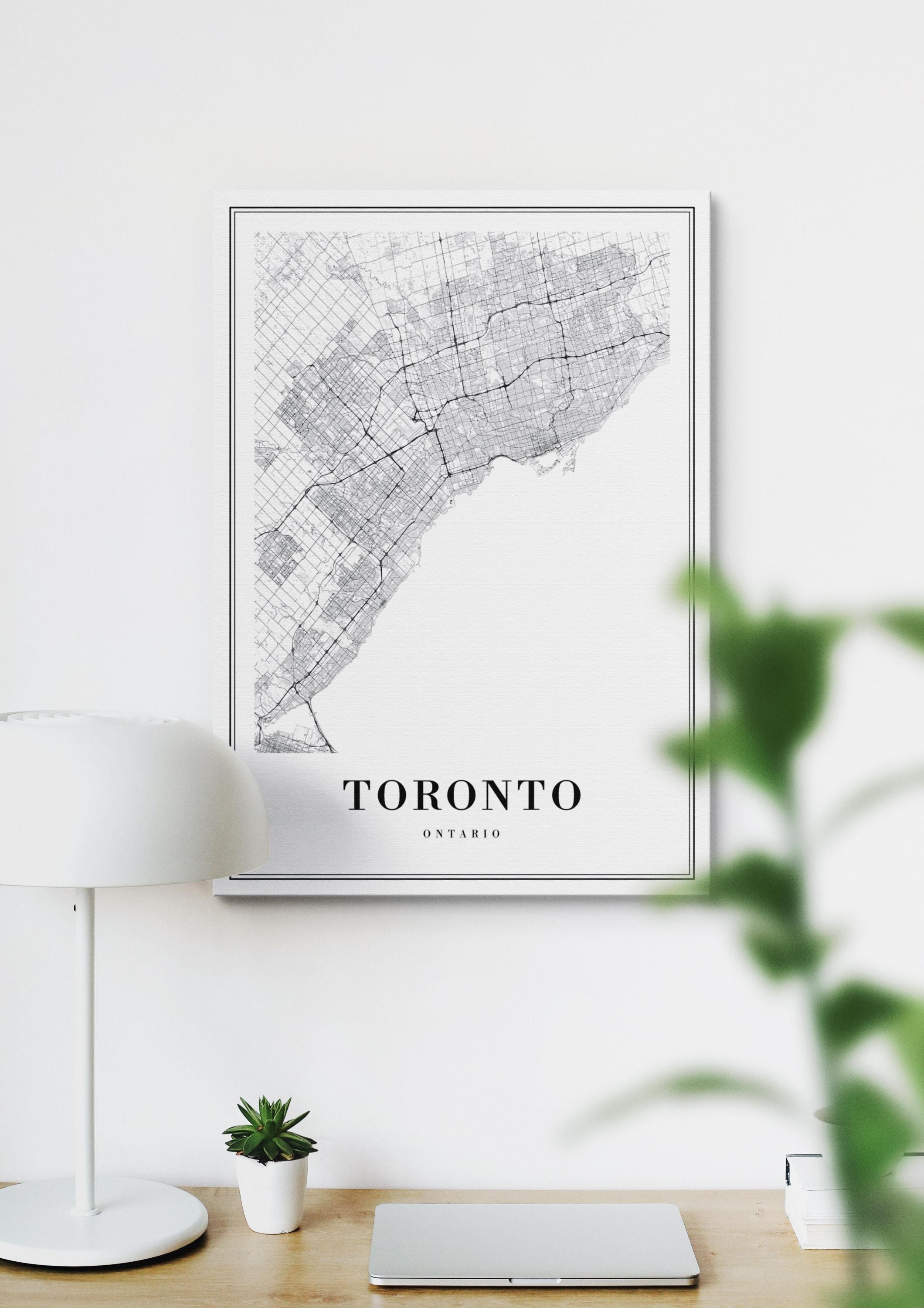 Greater Toronto Area Map Poster Digital Download Toronto Ontario Map ...