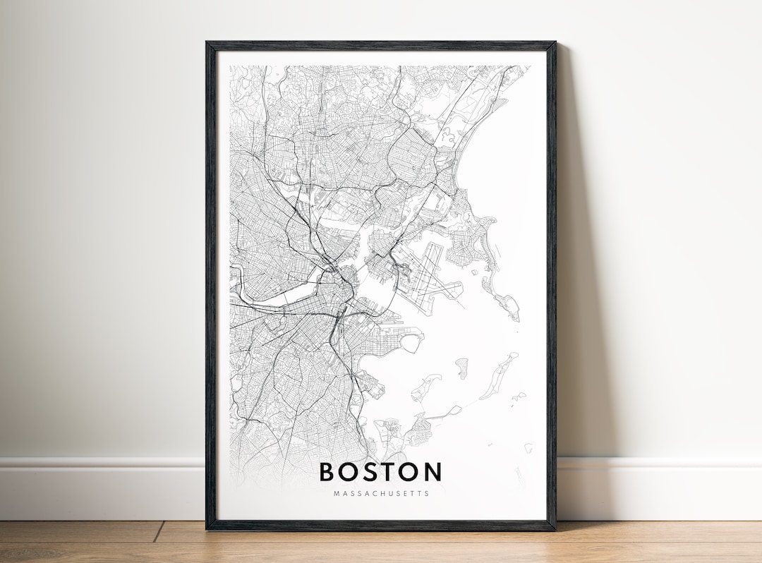 Boston Map Print Boston Map Poster Download Printable Modern Boston Map ...