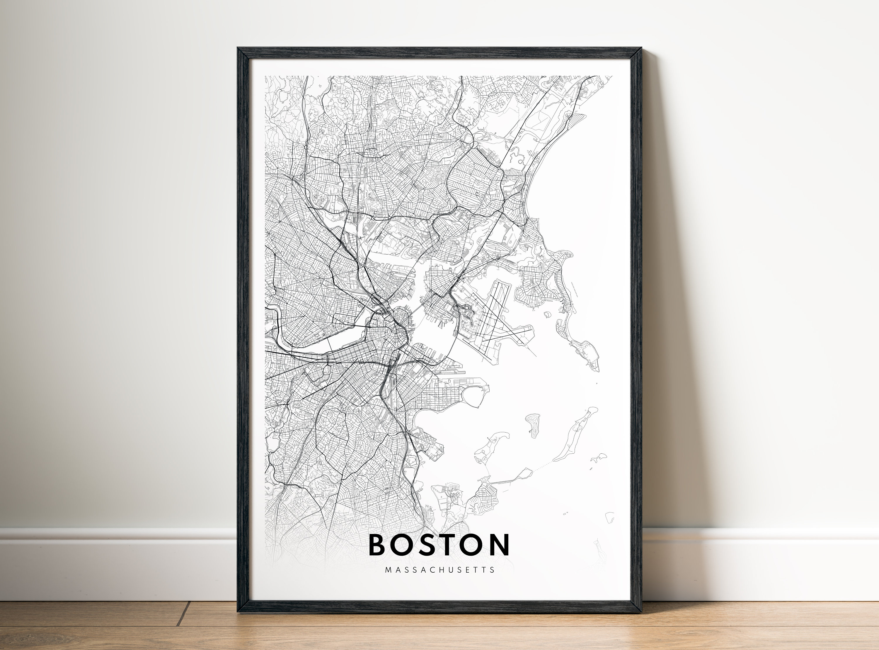 Boston Map Print Boston Map Poster Download Printable Modern Boston Map ...