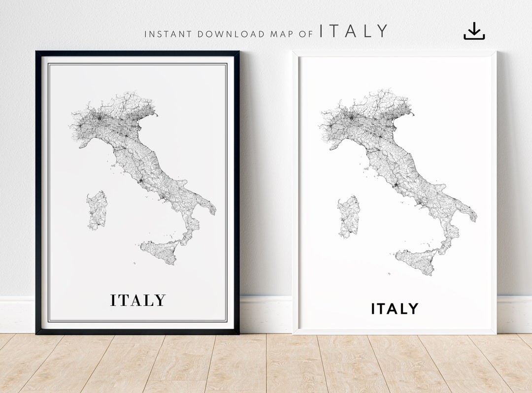 Italy Map Print Italy Map Poster Download Printable Italy Map Minimal ...