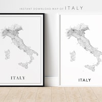 Italy Map - Etsy