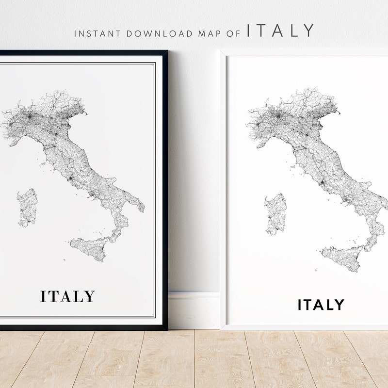 Italy Map - Etsy