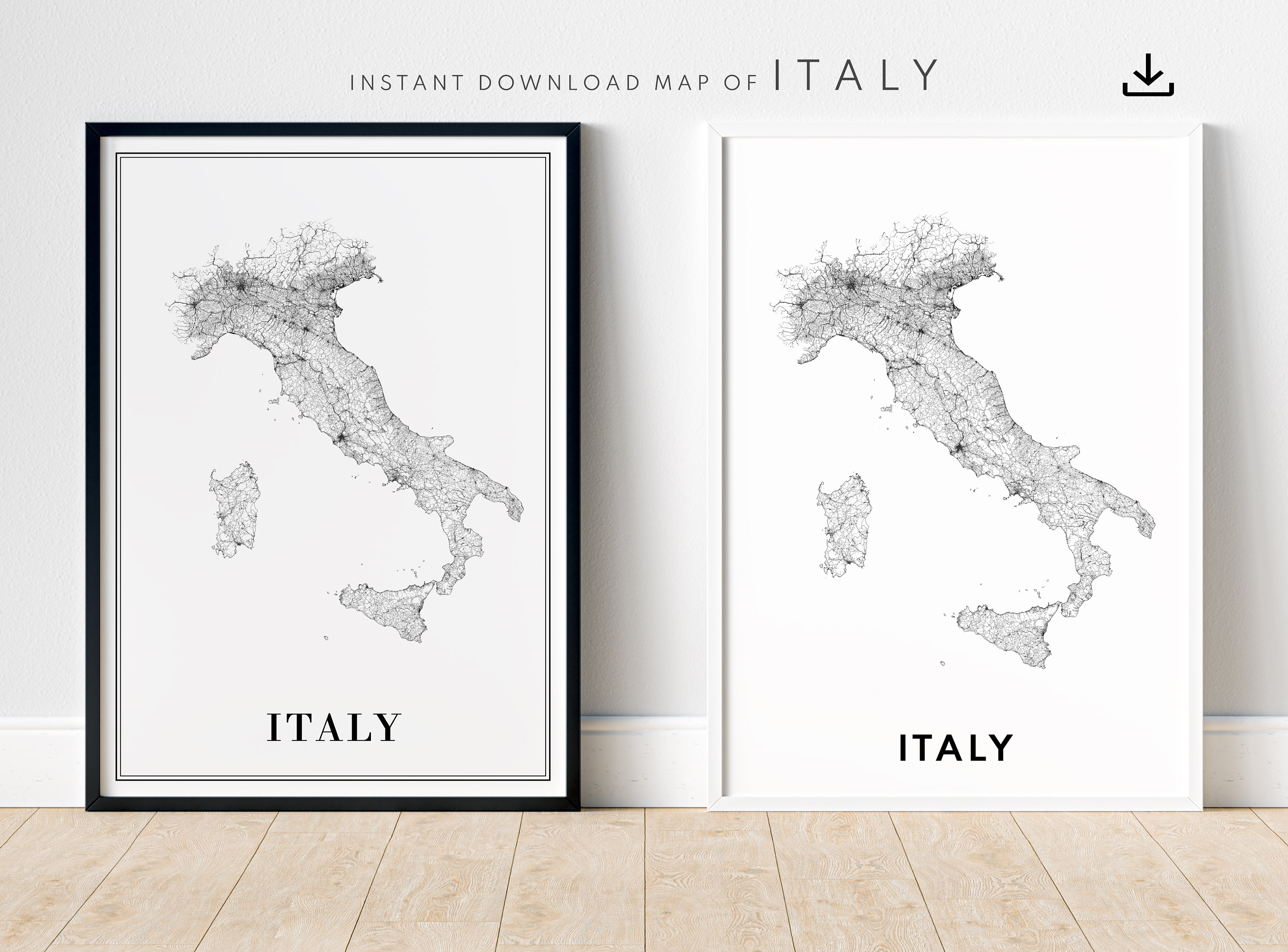 Italy Map Print Italy Map Poster Download Printable Italy Map Minimal ...