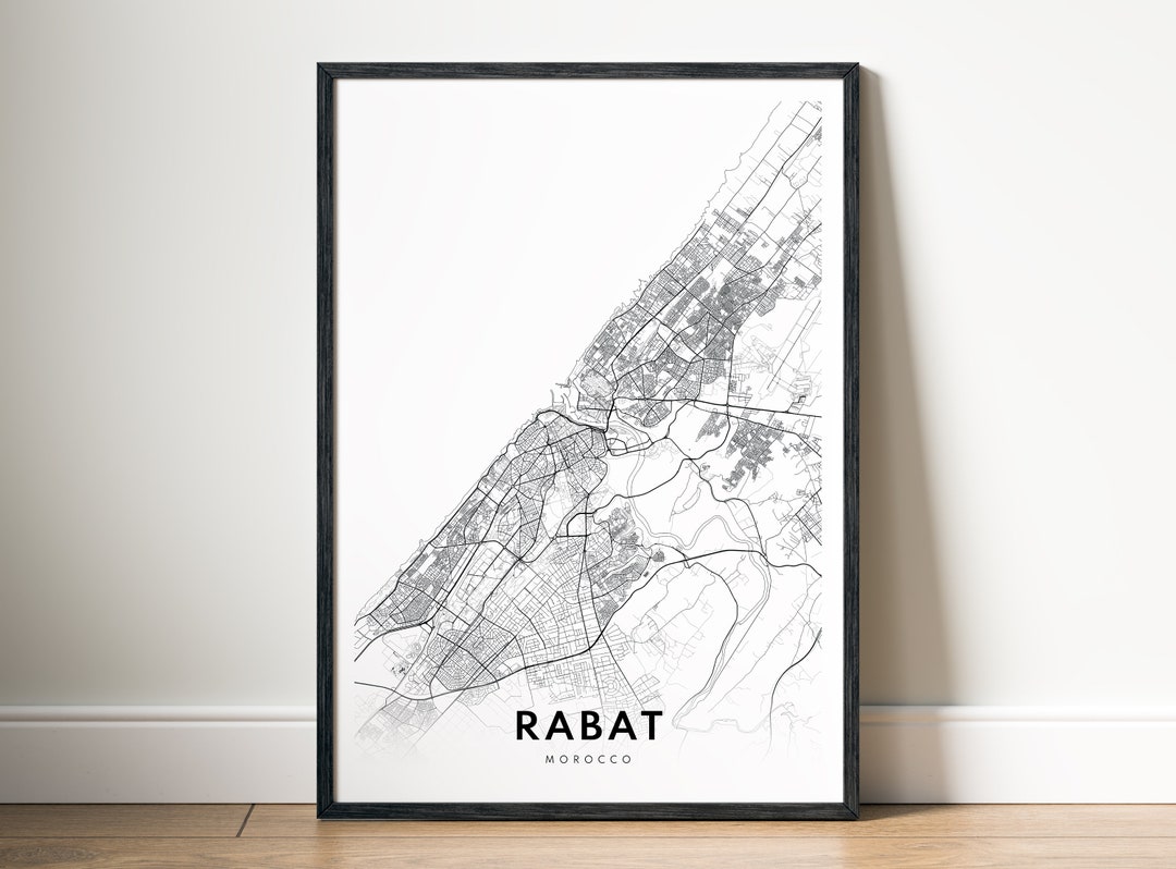 Rabat Map Print Rabat Morocco Map Poster Download Rabat Printable Map ...