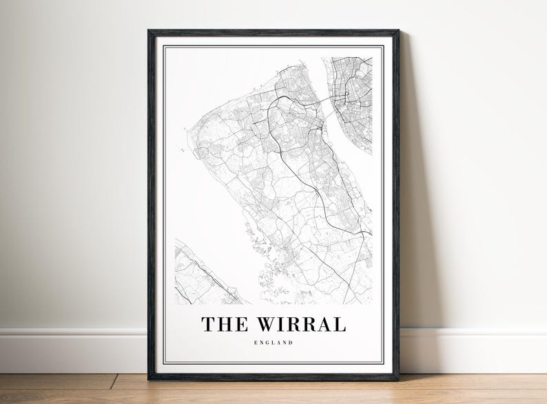 The Wirral Map Poster Digital Download the Wirral England Map Printable ...