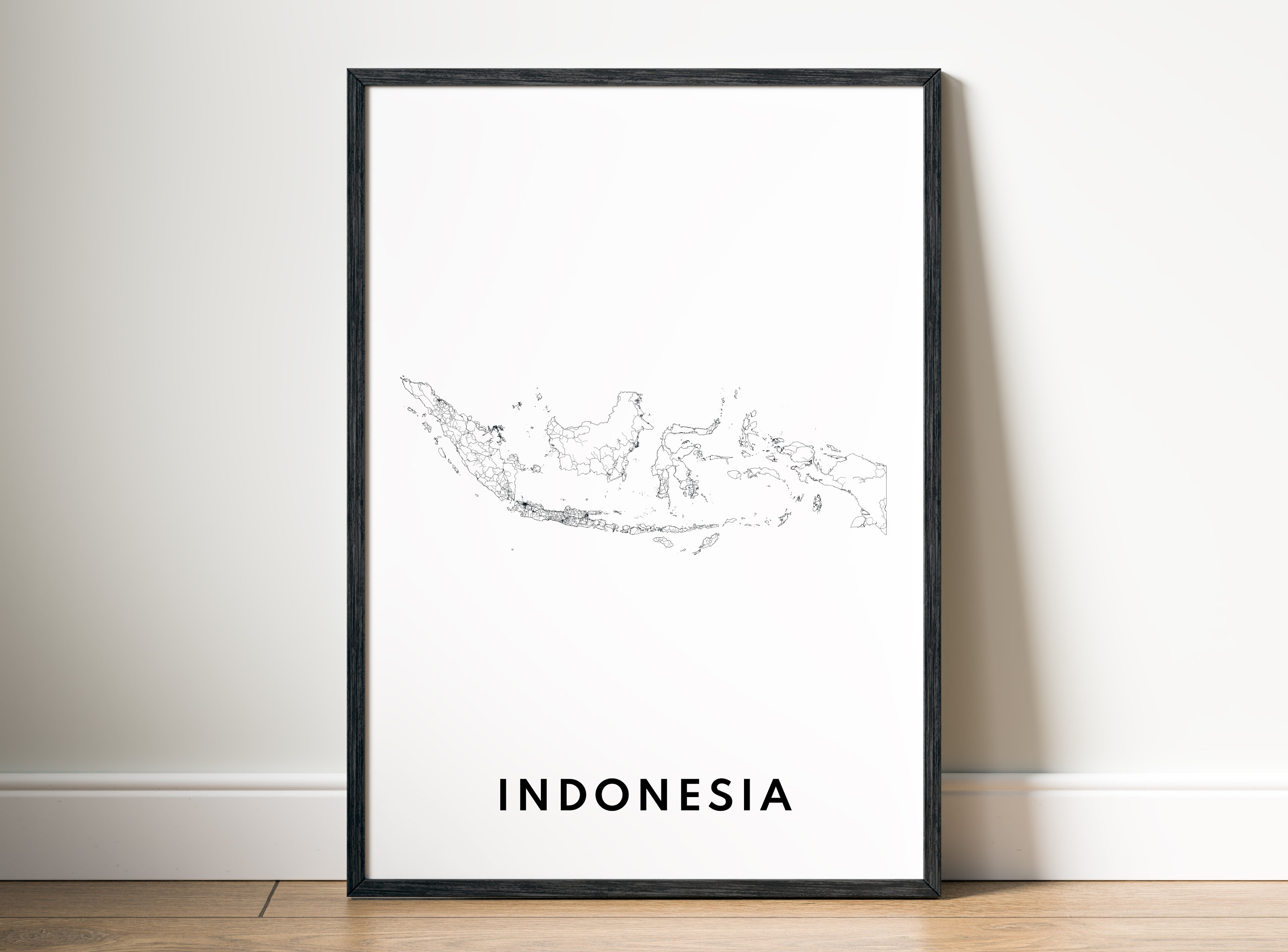 Indonesia Map Road Print Indonesia Map Poster Download Indonesia ...