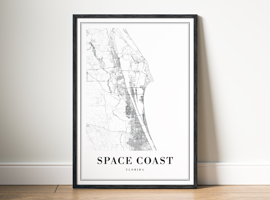 Instant Download Space Coast Florida Map Print Space Coast Poster ...