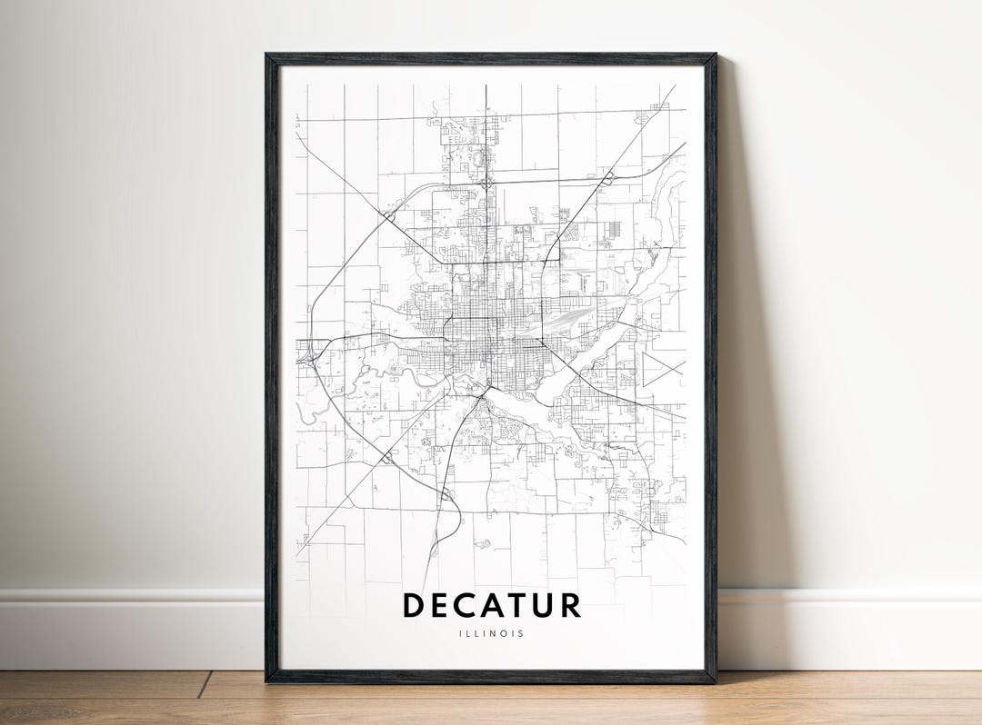 Decatur IL City Map Poster Digital Download Decatur Illinois Map ...