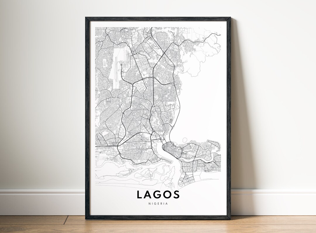 Instant Download Lagos Nigeria Map Print Lagos Map Poster Digital Map ...