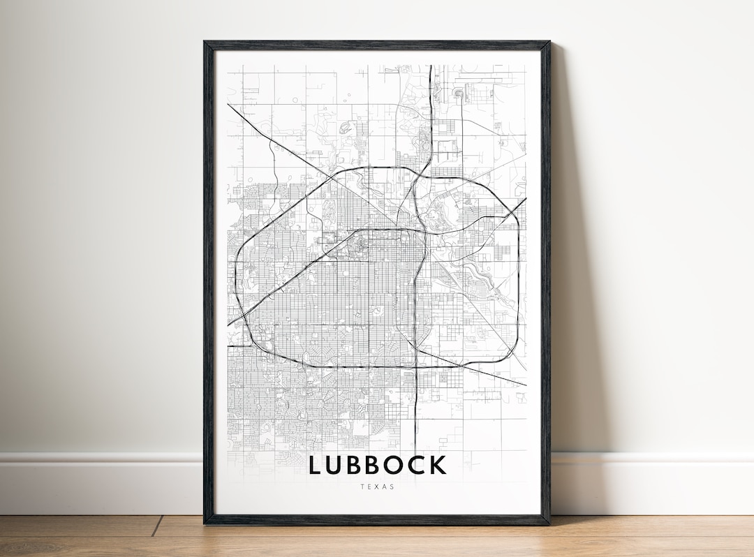 Lubbock Map Print Lubbock Texas Map Poster Download Lubbock Printable ...