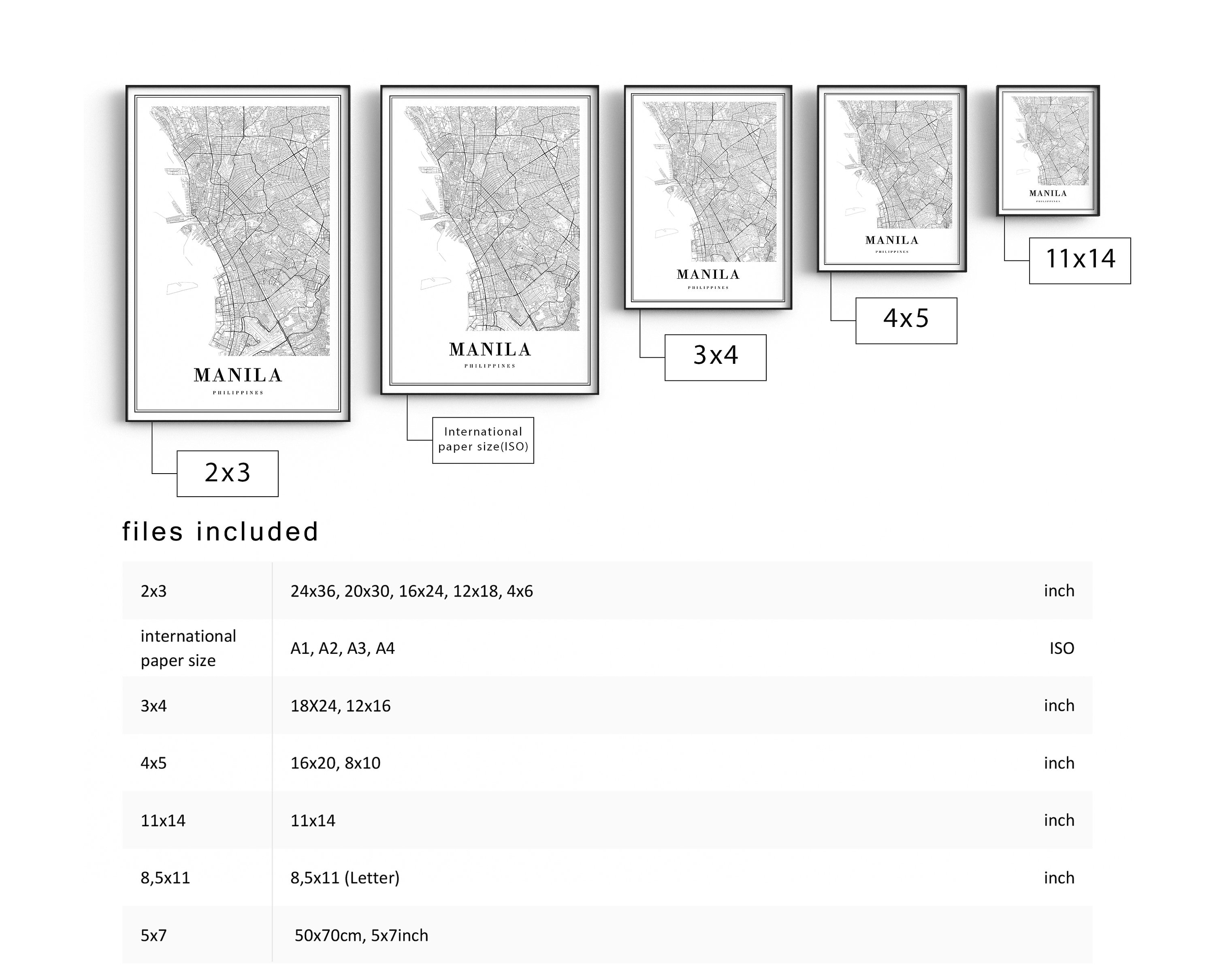 Instant Download Manila Map Print Manila Map Poster Digital Map Durban ...