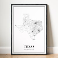 Printable Texas State Map, Downloadable Texas Wall Map With Cities ...