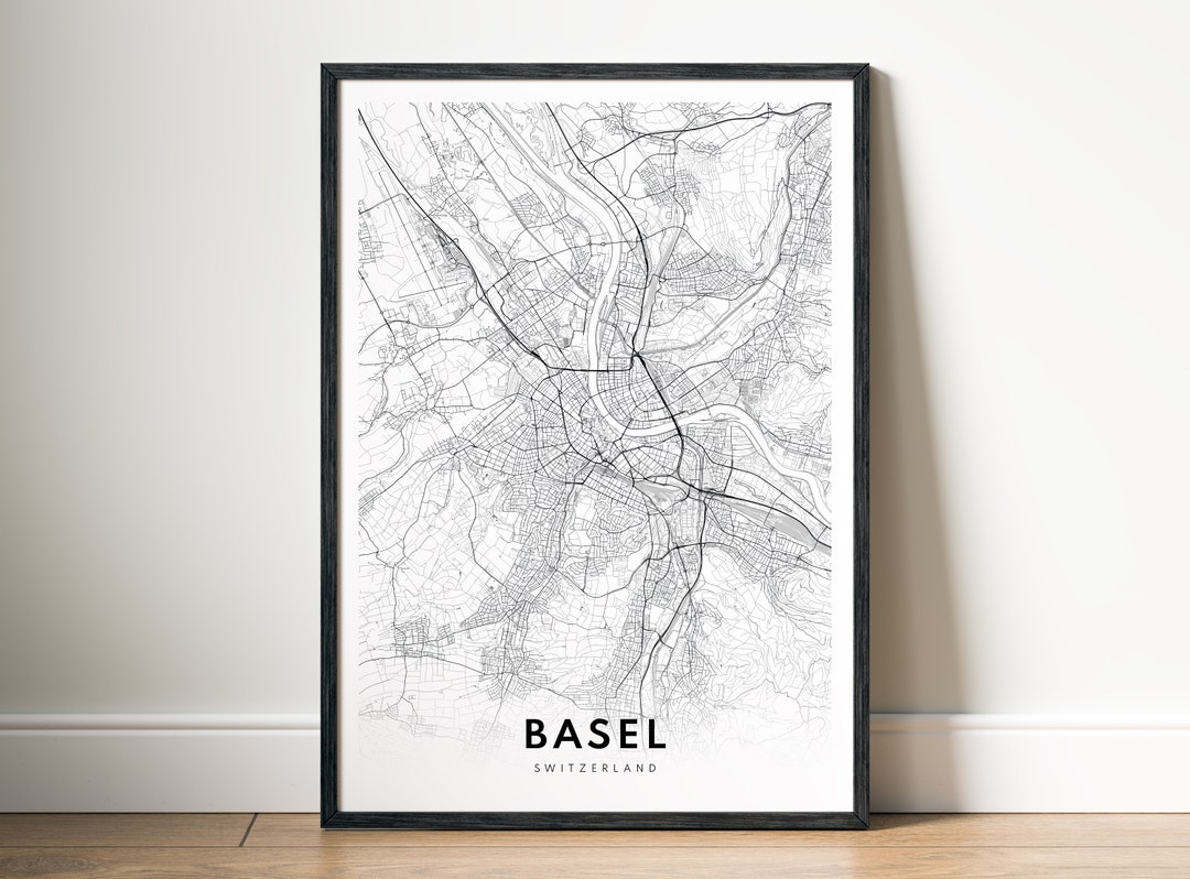 Basel Map Print Basel Switzerland Map Poster Download Basel Digital Map ...