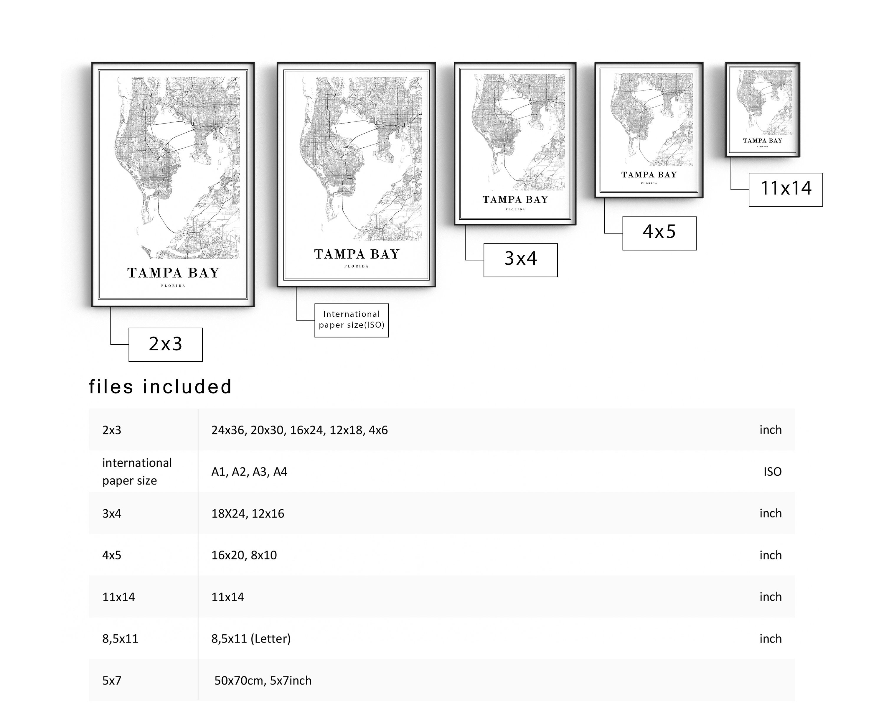 Tampa Bay Map Print, Tampa Map Poster, Download Printable Tampa Bay ...