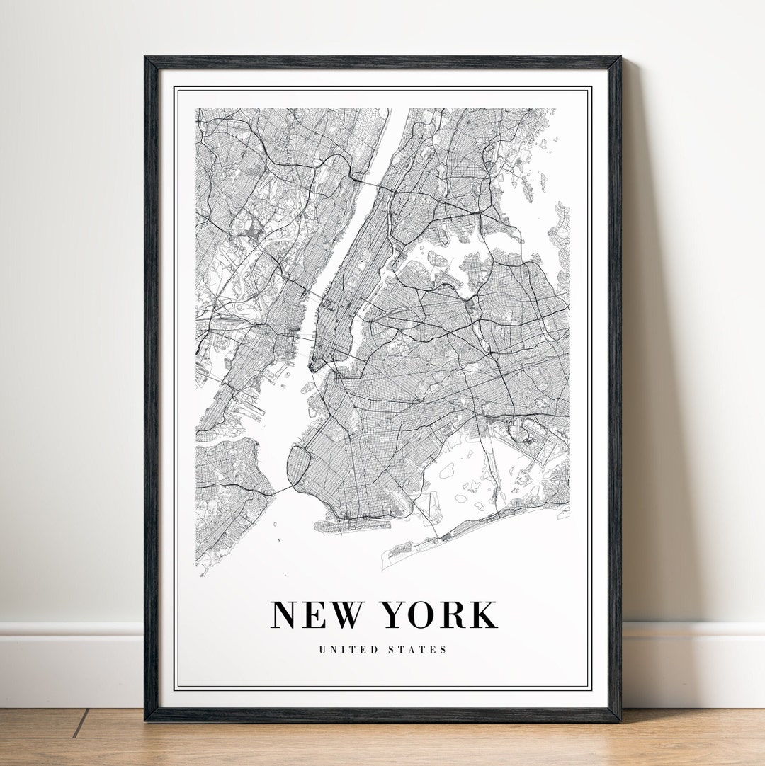 Instant Download New York Map Print New York City Map Poster Download ...