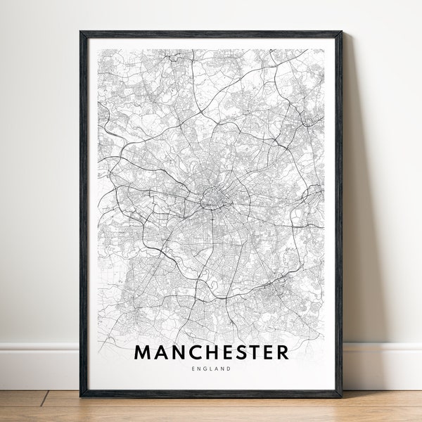Manchester Map Print - Etsy UK