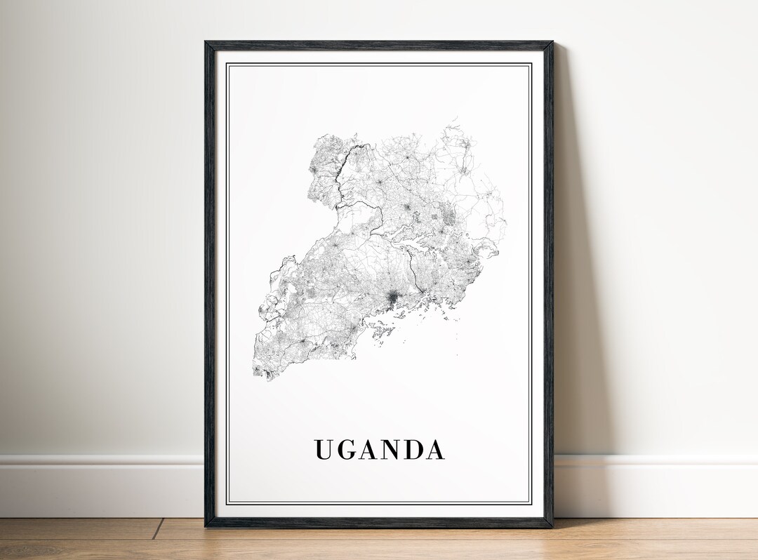 Uganda Map Print Uganda Map Poster Download Uganda Printable Digital ...