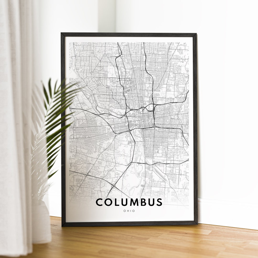 Instant Download Columbus Ohio Map Print Columbus Poster Digital Map ...