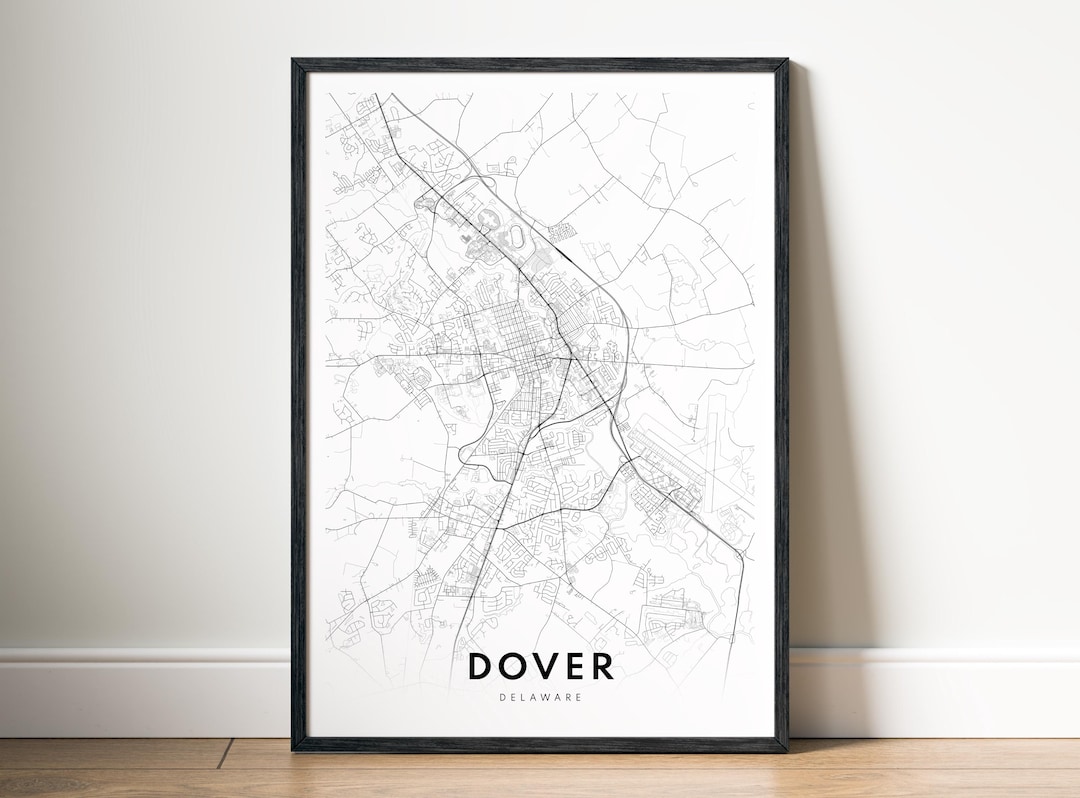 Dover Map Print Dover Delaware Map Poster Download Dover Printable Map ...