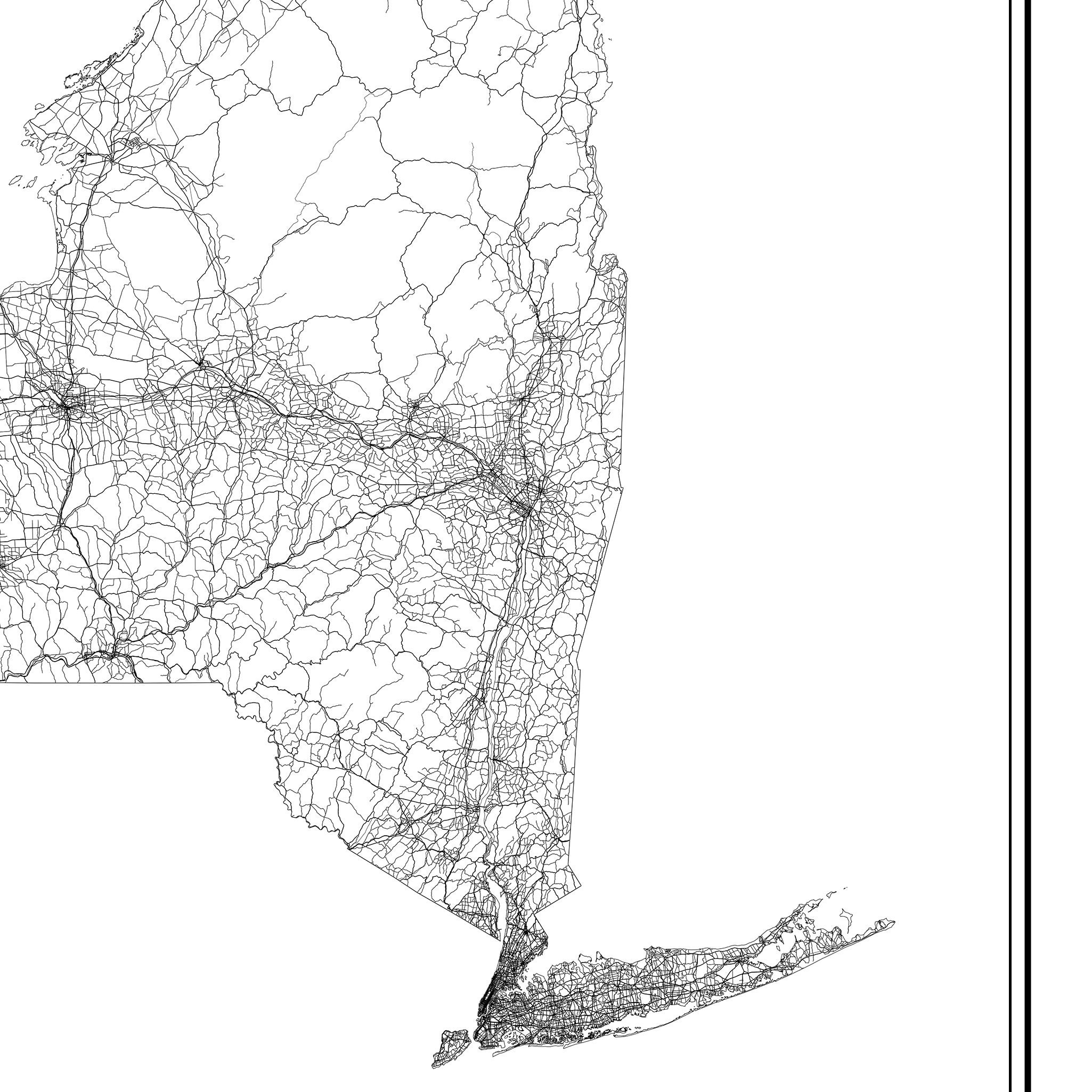 New York State Map Print Download New York Map Poster New York ...
