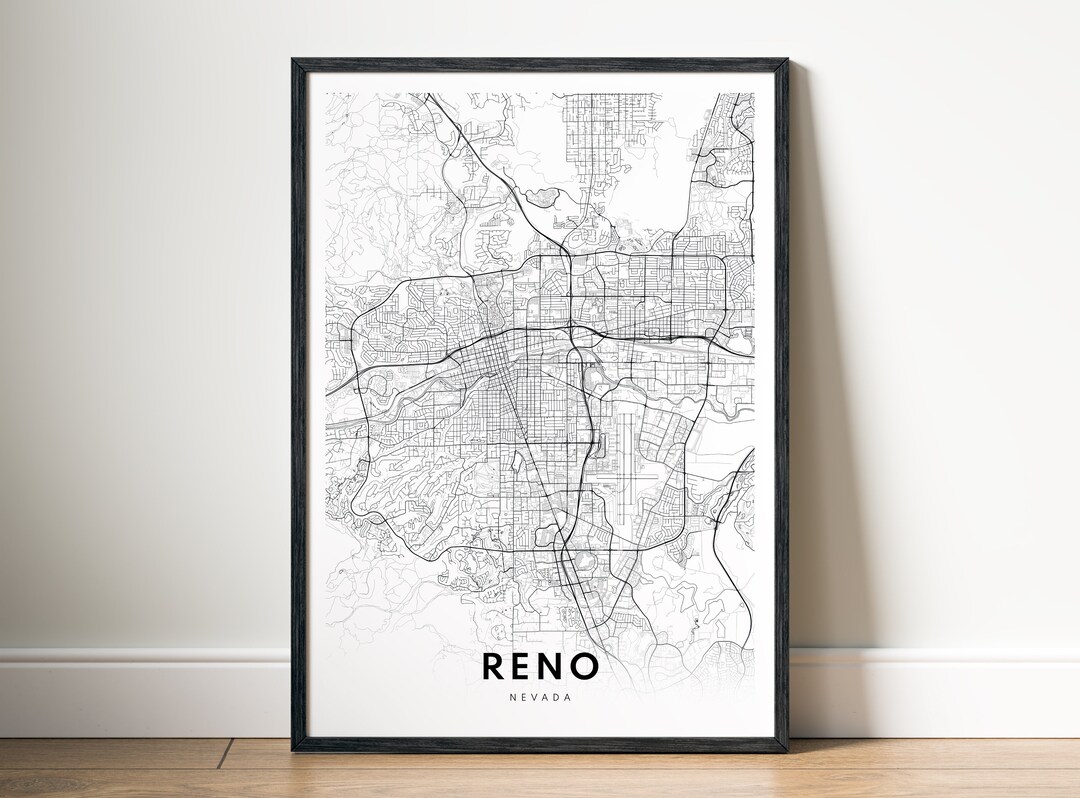 Instant Download Reno Nevada Map Print Reno Poster Digital Map Reno ...