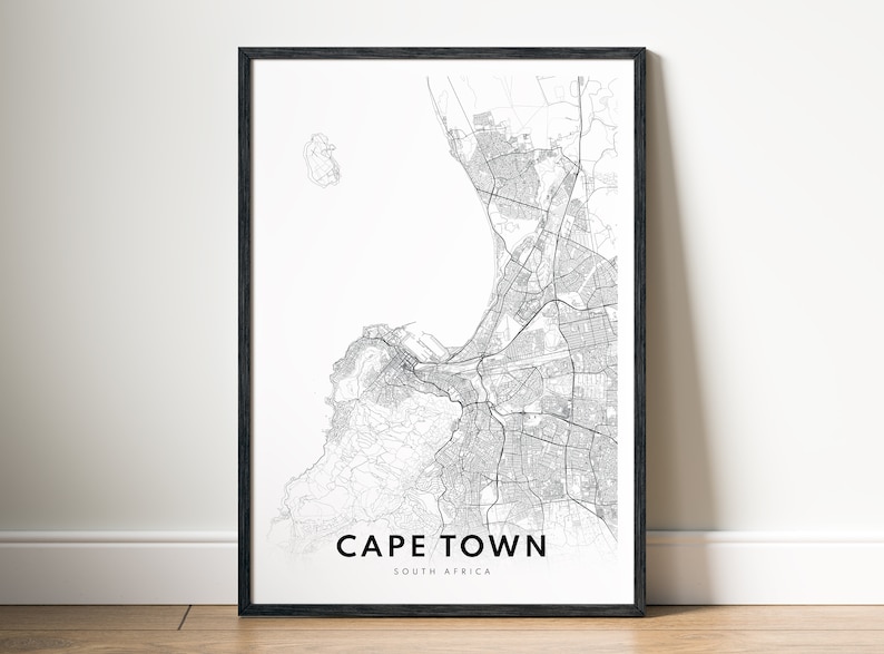 Cape Town Map Print Cape Town Map Poster Download Printable - Etsy UK