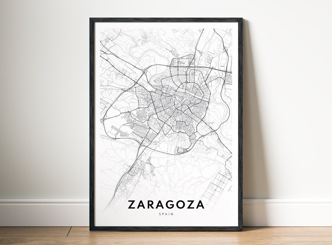 Instant Download Zaragoza Spain Map Print Zaragoza Map Poster Digital ...