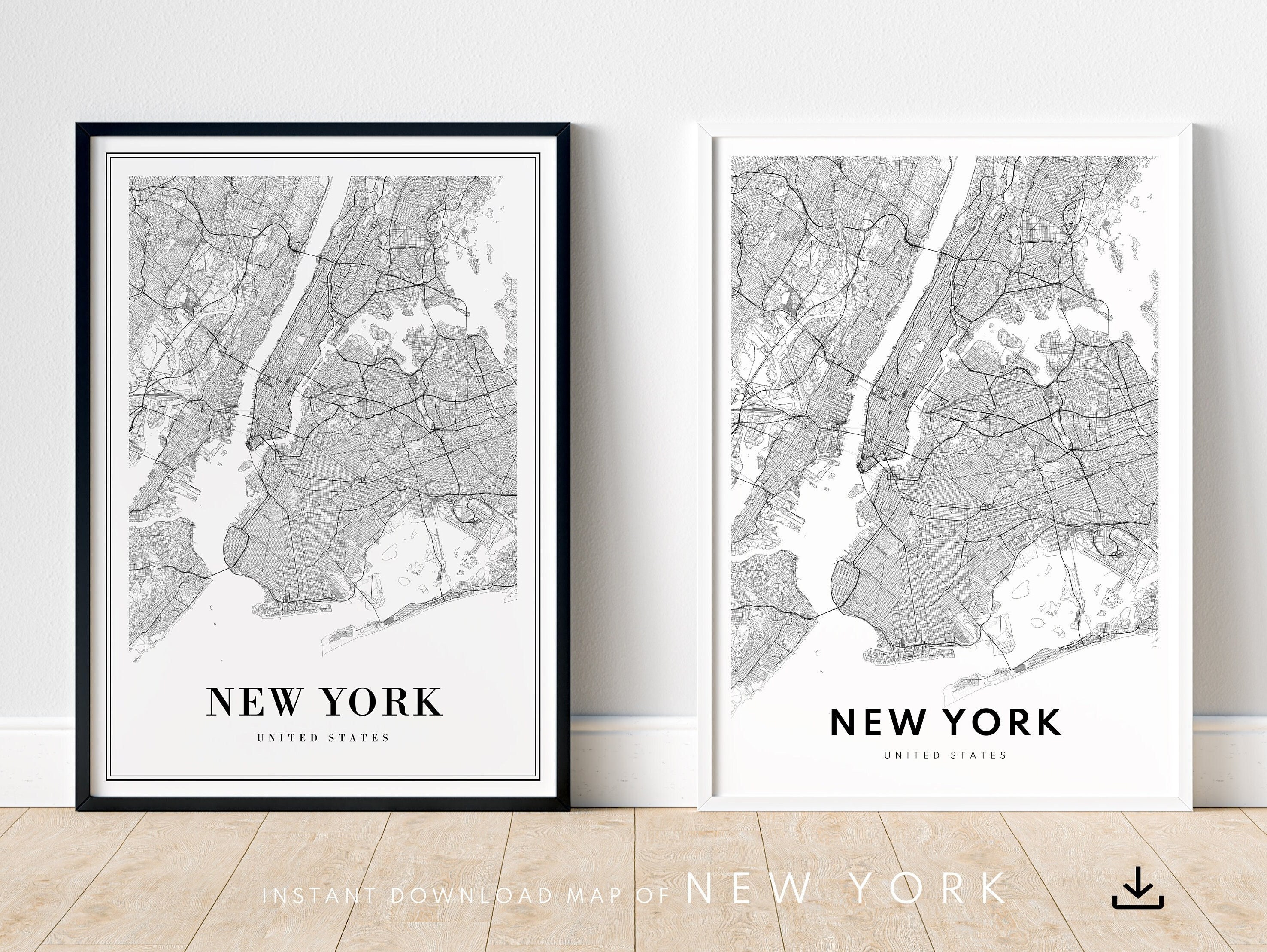 Instant Download New York Map Print New York City Map Poster Download ...
