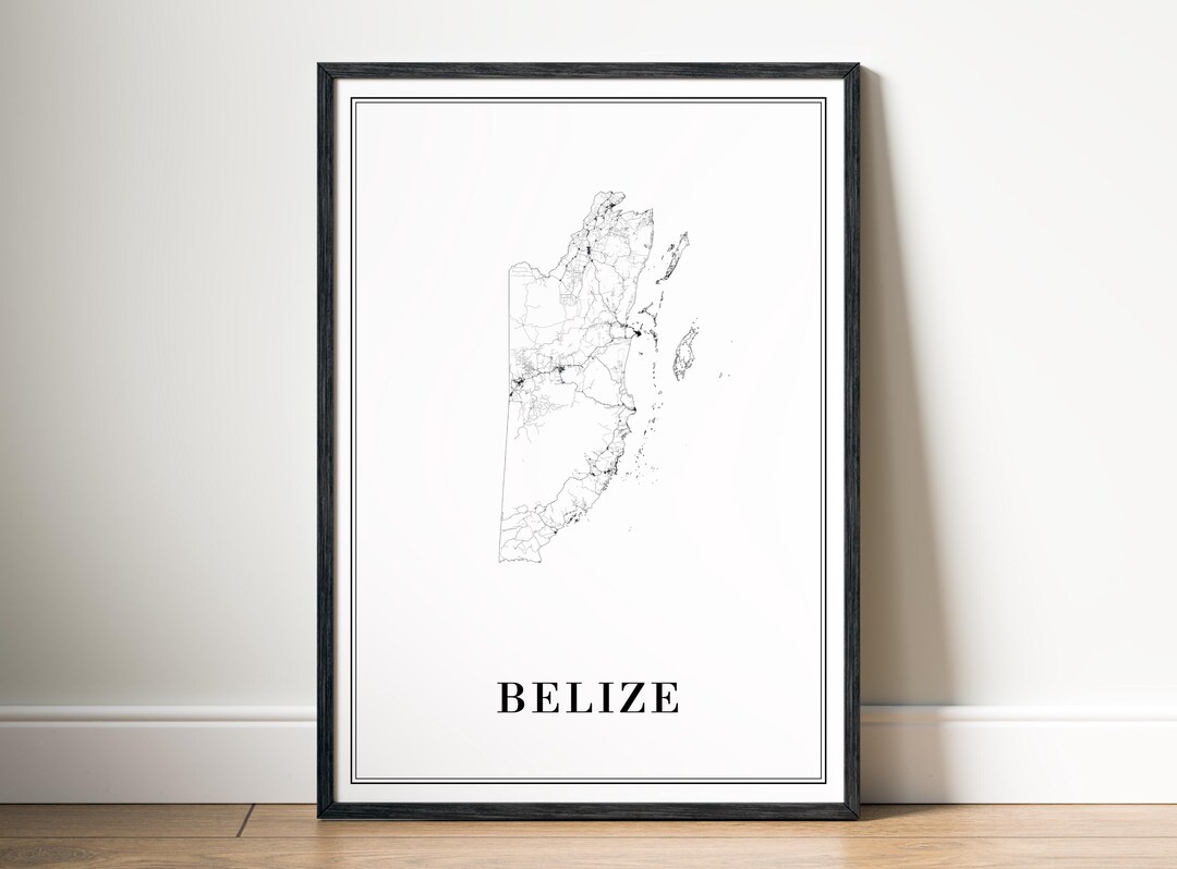 Belize Map Print Belize Map Poster Download Belize Printable Map ...