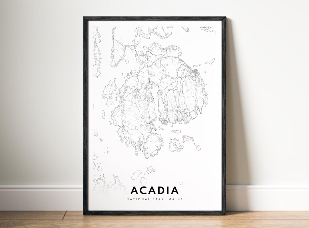 Acadia National Park Map Poster Digital Download Acadia National Park ...
