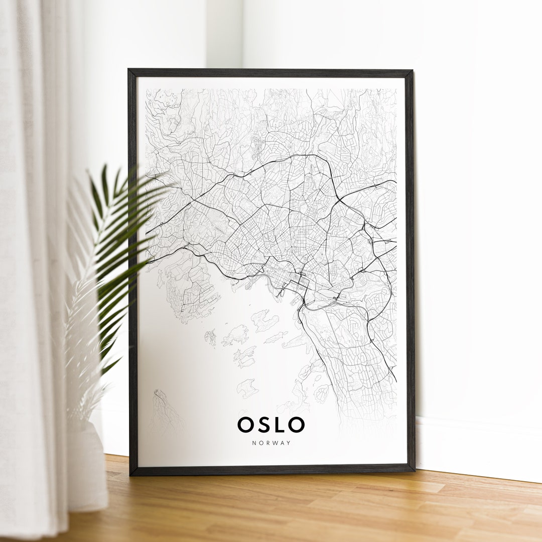 Oslo Map Print Download Oslo Norway Map Poster Digital Map Oslo ...