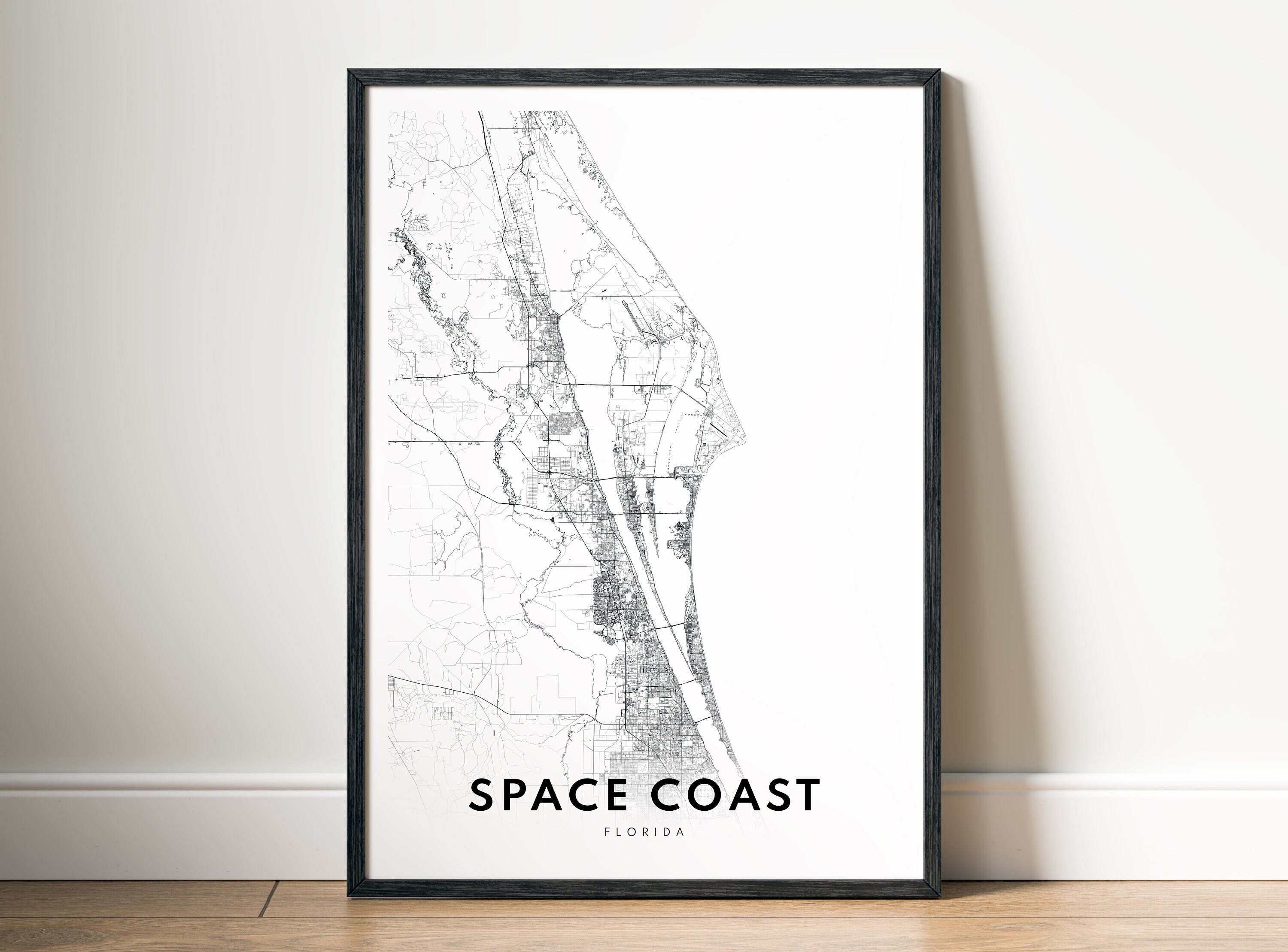 Instant Download Space Coast Florida Map Print Space Coast Poster ...