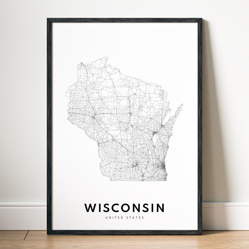 Wisconsin Map Art - Etsy